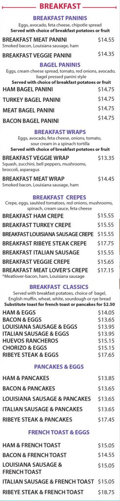 Menu - The Market Place Grill Cafe